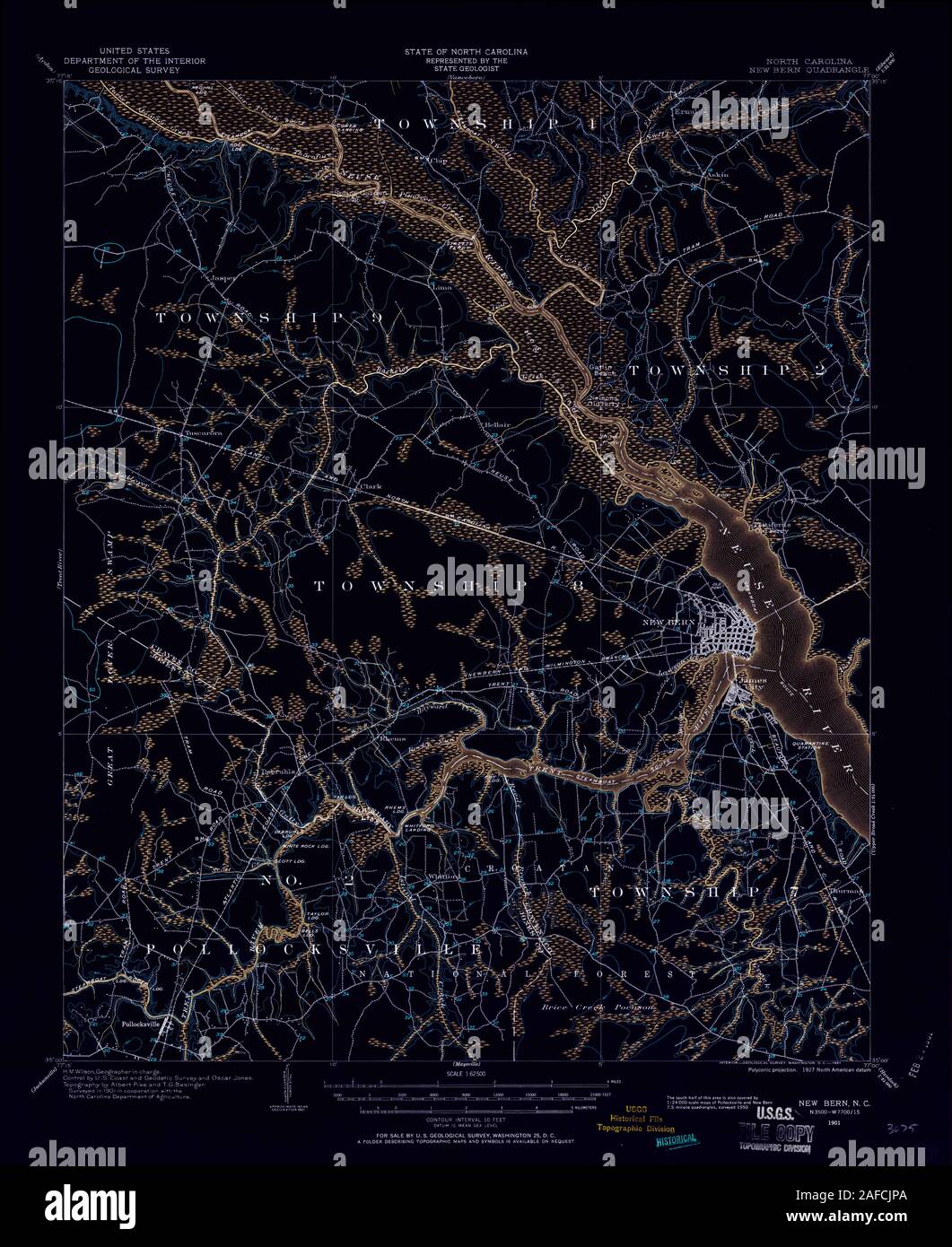 New bern map hi-res stock photography and images - Alamy