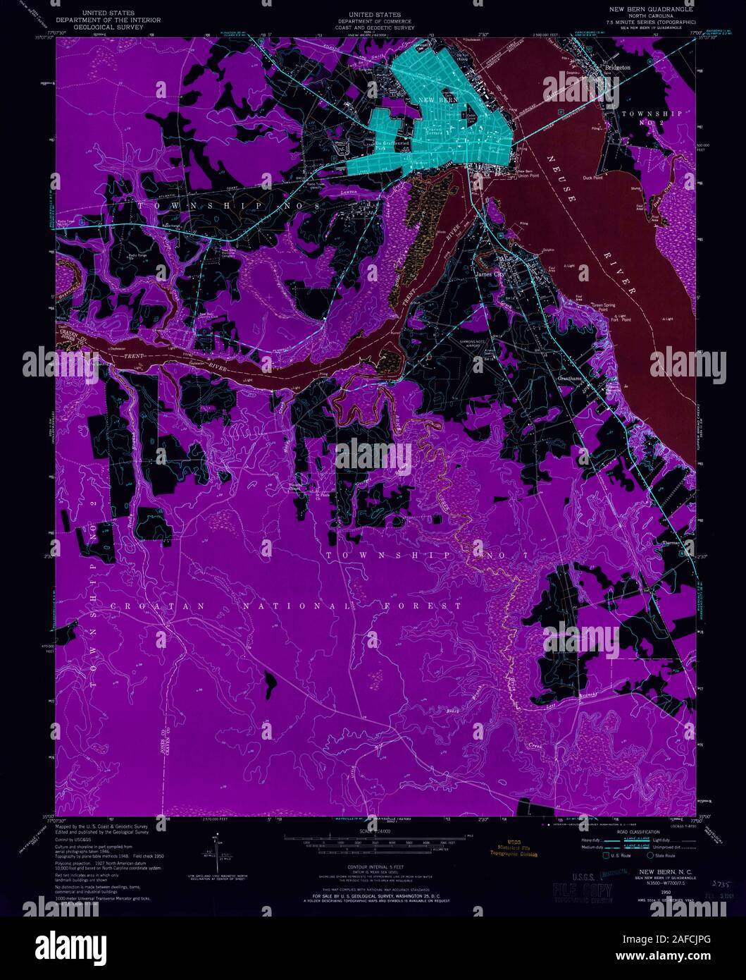 New bern map hi-res stock photography and images - Alamy