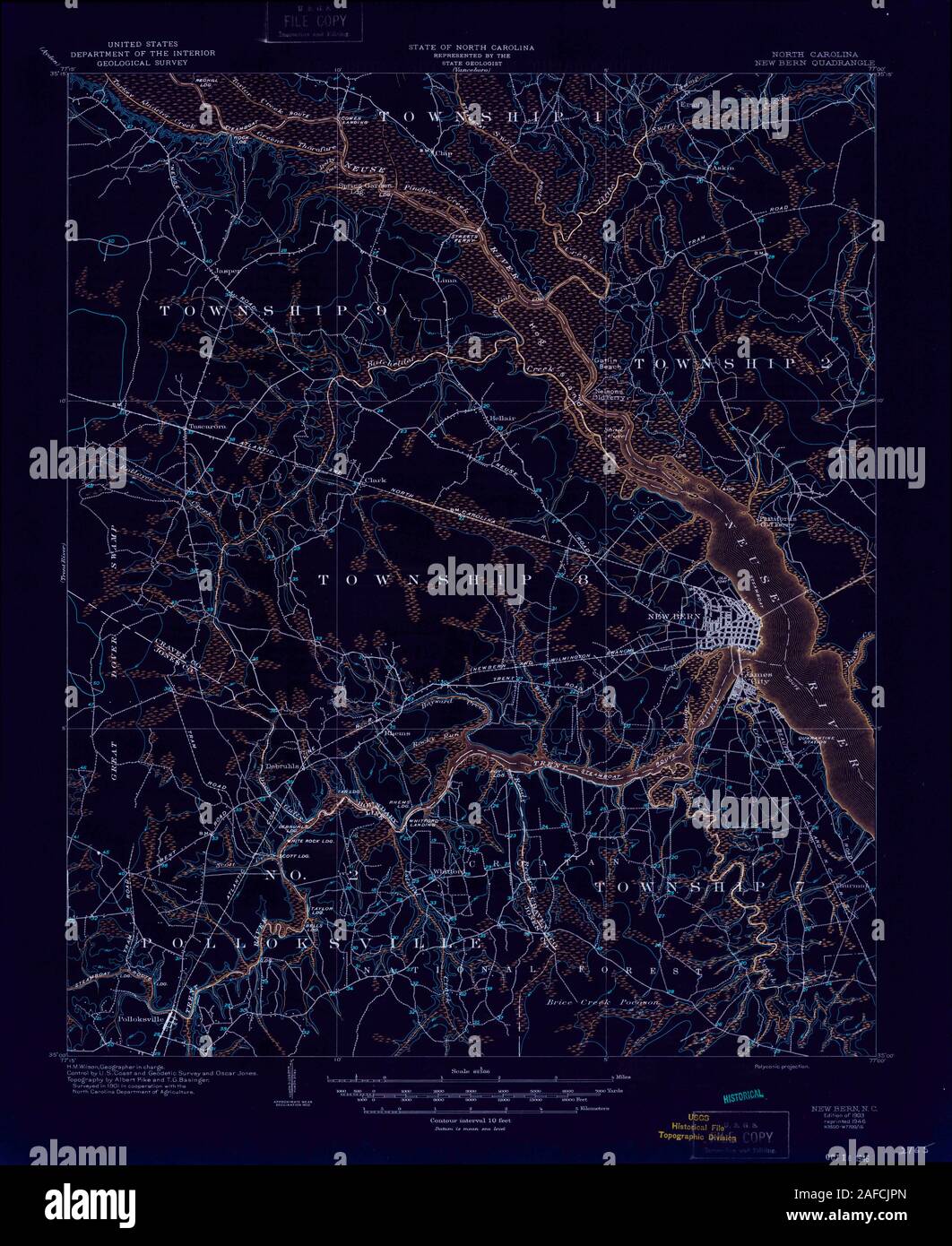 New bern map hi-res stock photography and images - Alamy