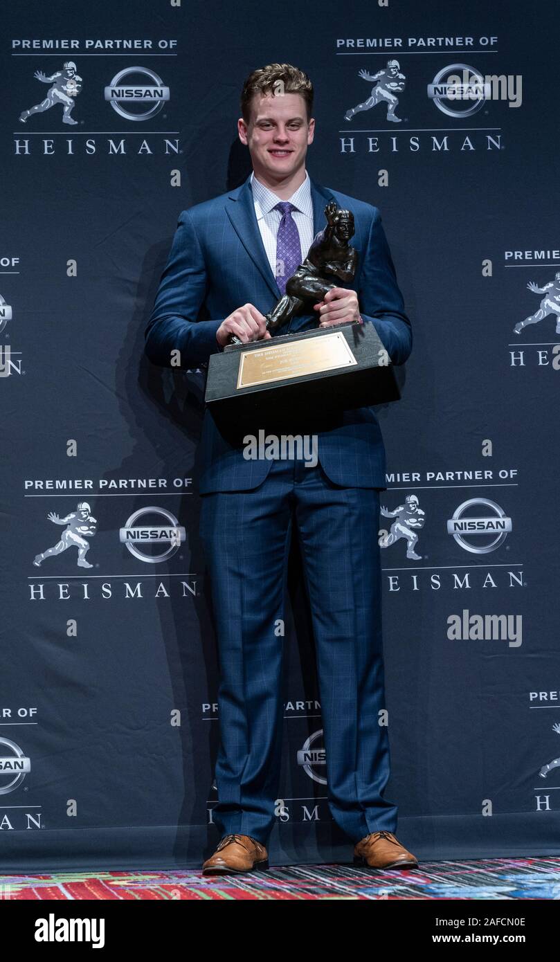 New York, NY - December 14, 2019: Quarterback Joe Burrow of the LSU ...
