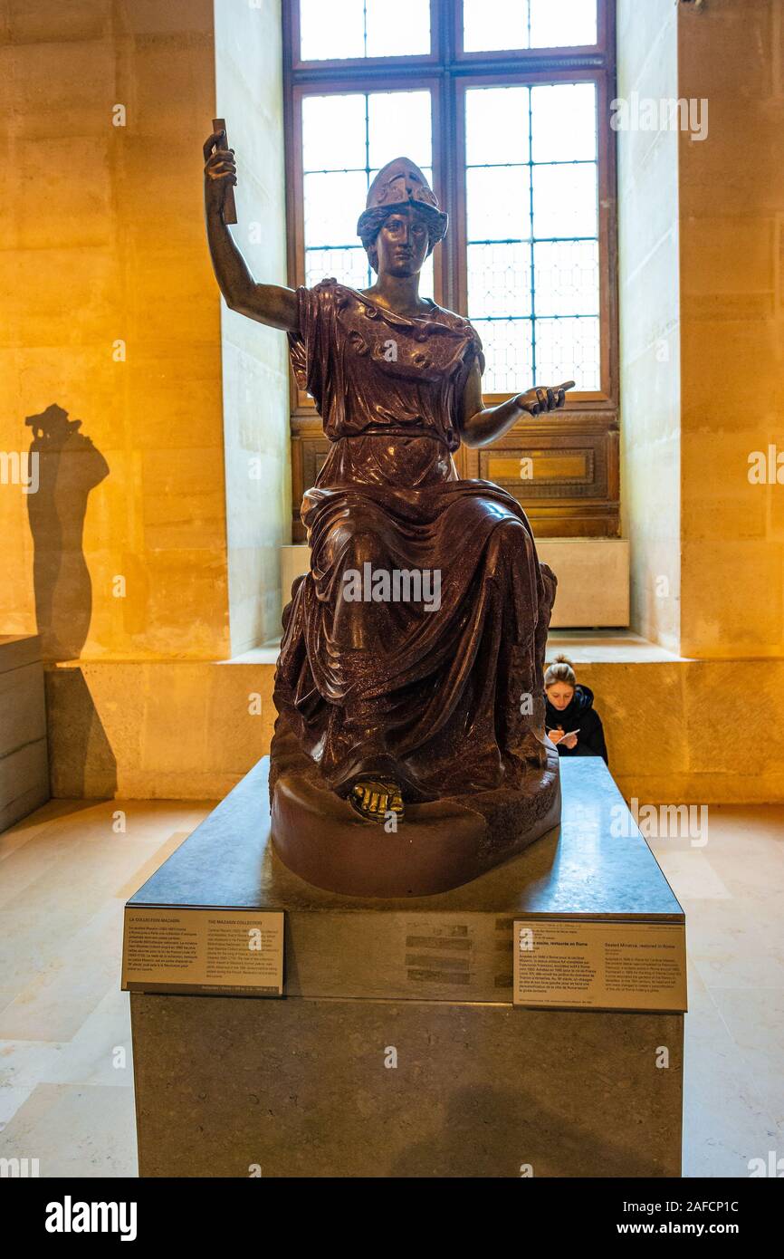 Panoramic view of the rooms and Interior of the Louvre Museum in Paris ...