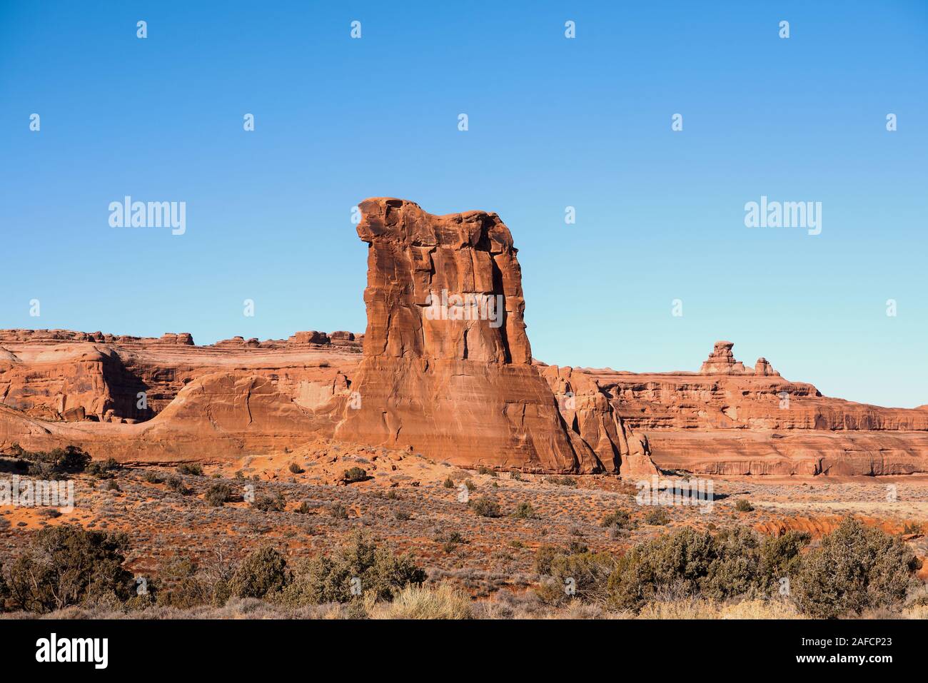 Sheep rock at Arches National Park Stock Photo - Alamy