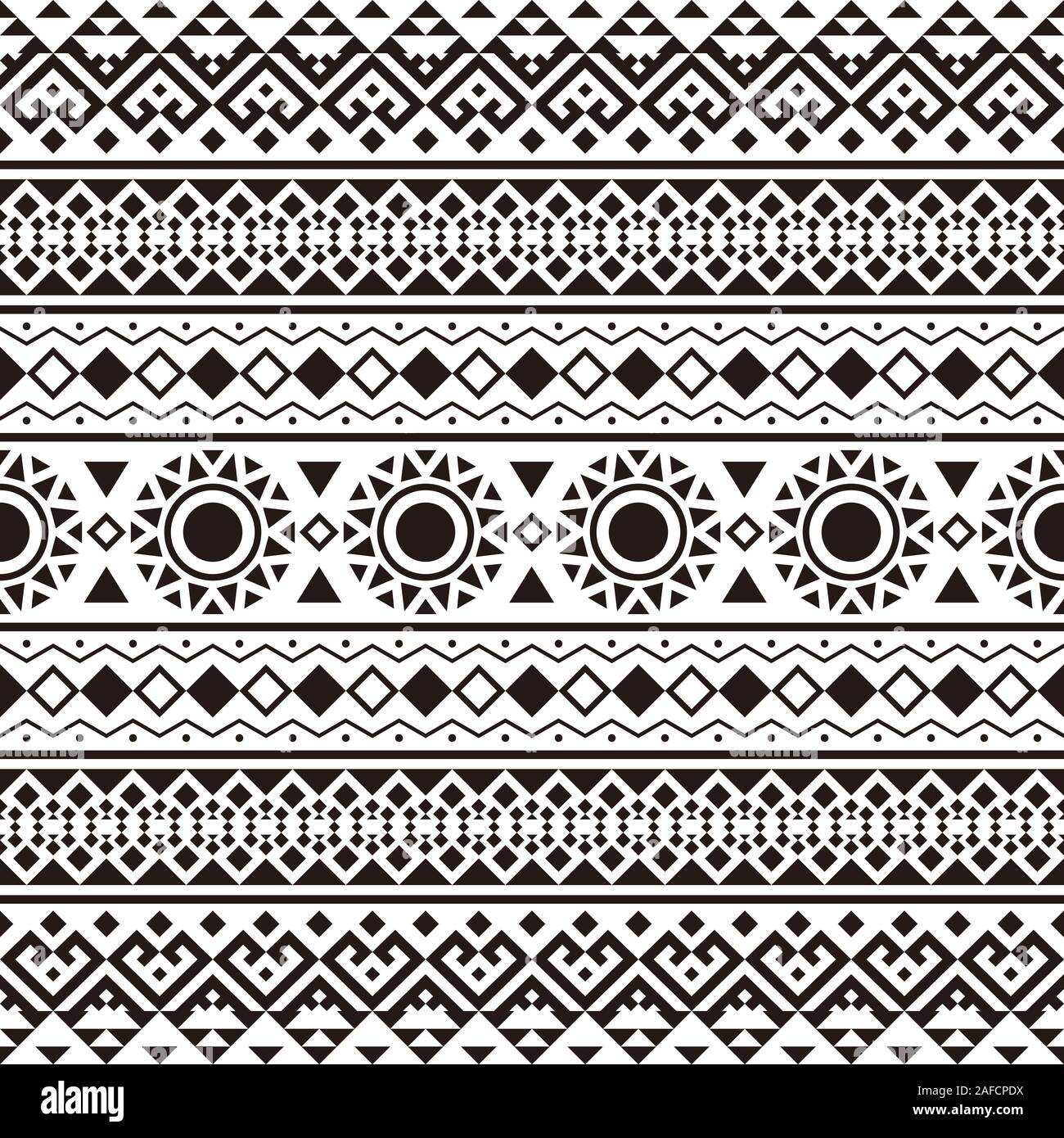 Tribal ethnic pattern in black and white color. Design for background ...