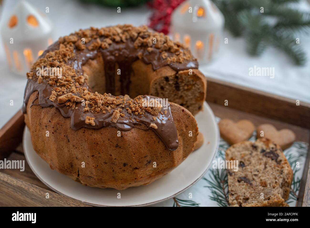 Christmas Sponge Cake Stock Photo - Alamy