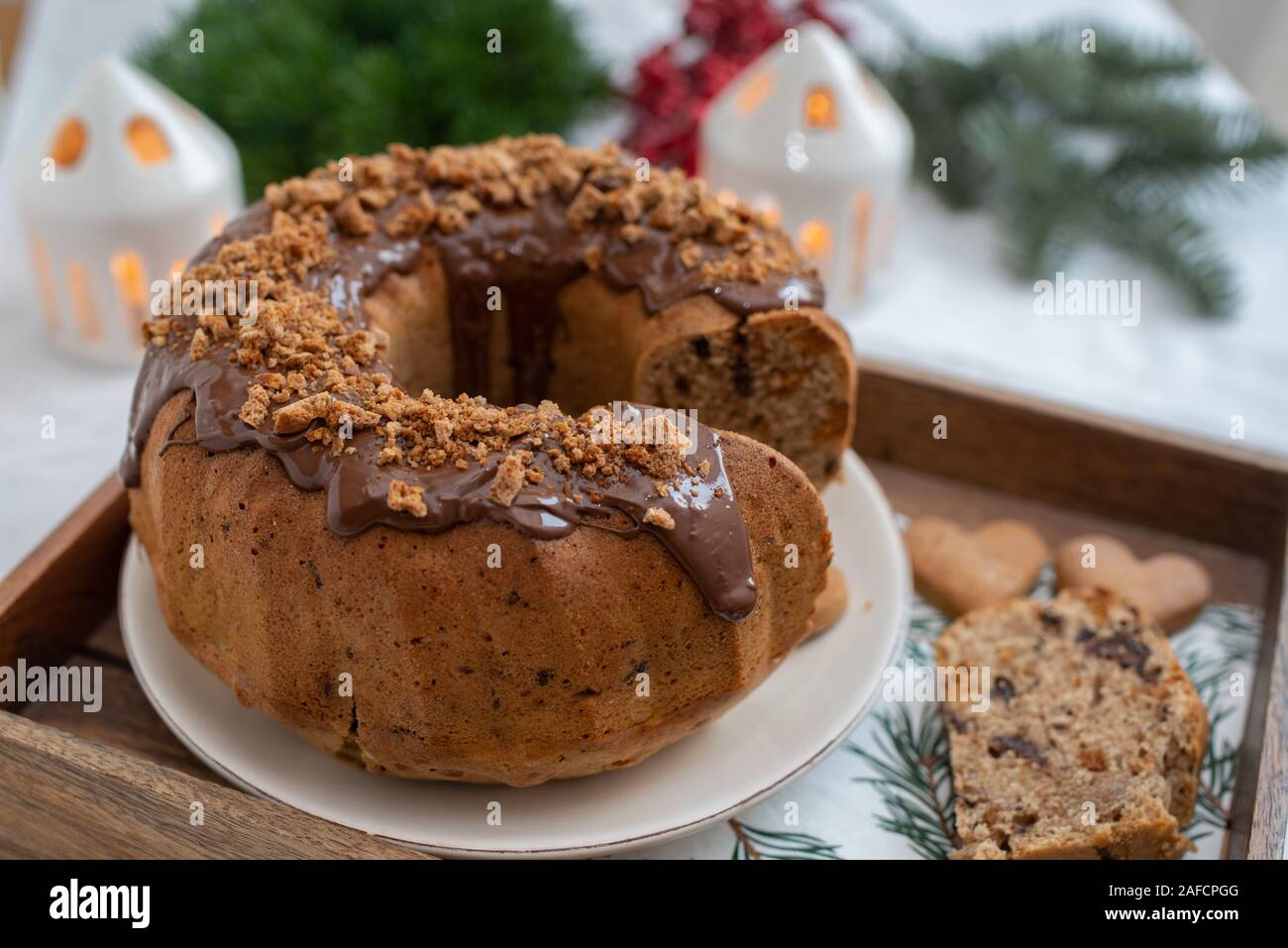 Christmas Sponge Cake Stock Photo - Alamy