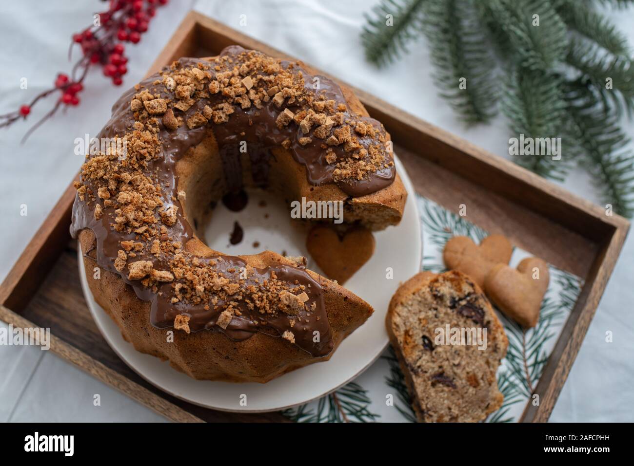 Christmas Sponge Cake Stock Photo - Alamy