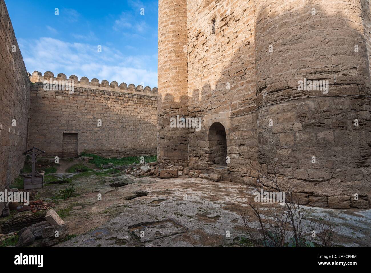 Ancient fortress, dated to the 14th century, located in Mardakan ...