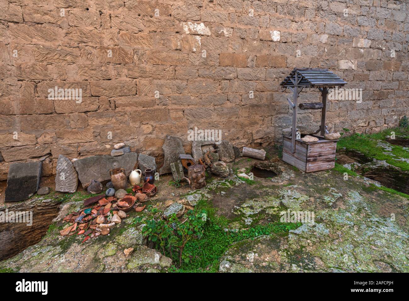 Ancient fortress, dated to the 14th century, located in Mardakan ...