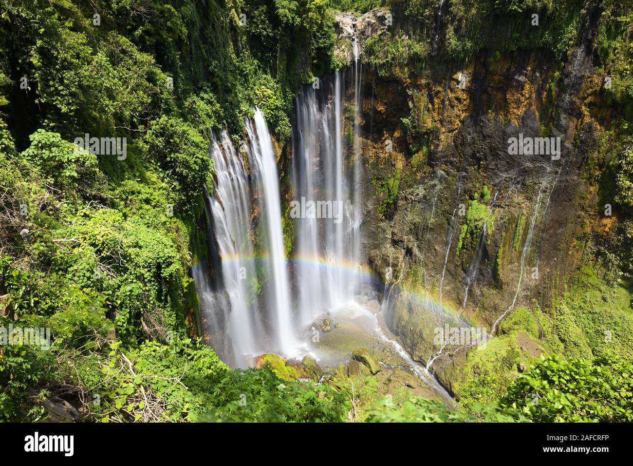 View from above, stunning view of the Tumpak Sewu Waterfalls also known ...