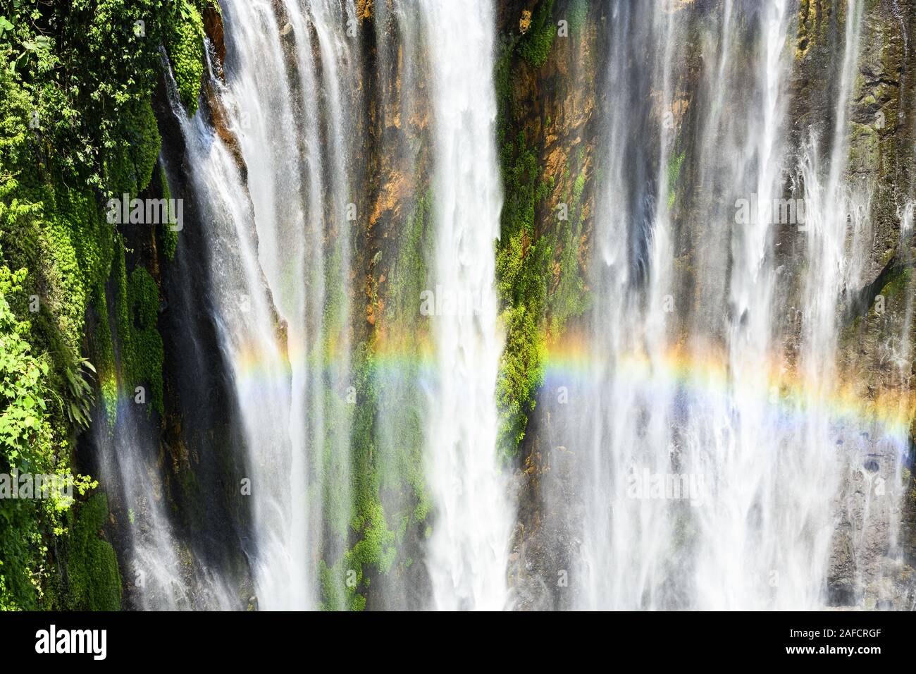 View from above, stunning view of the Tumpak Sewu Waterfalls also known ...