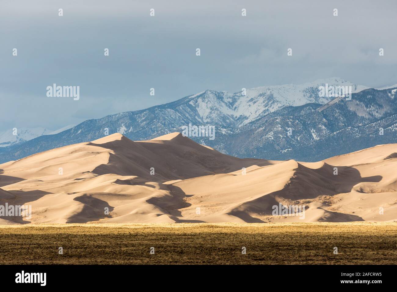 Landscape view of dunes at Great Sand Dunes National Park in Colorado ...