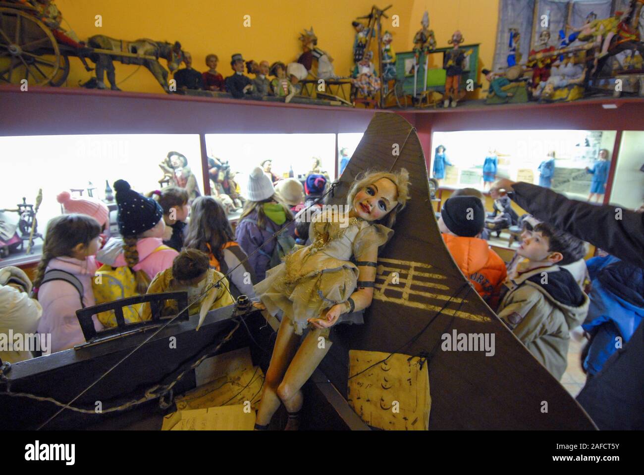 TORINO, ITALY - February 2008: Puppet Museum in the Gianduja Theatre, a ...