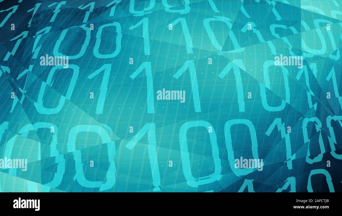 Technology secret protected in cyber world, binary code and office ...