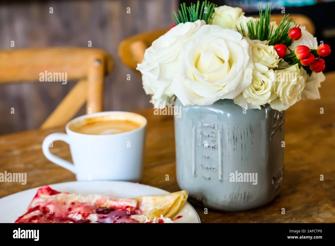 Sweet breakfast background Stock Photo - Alamy