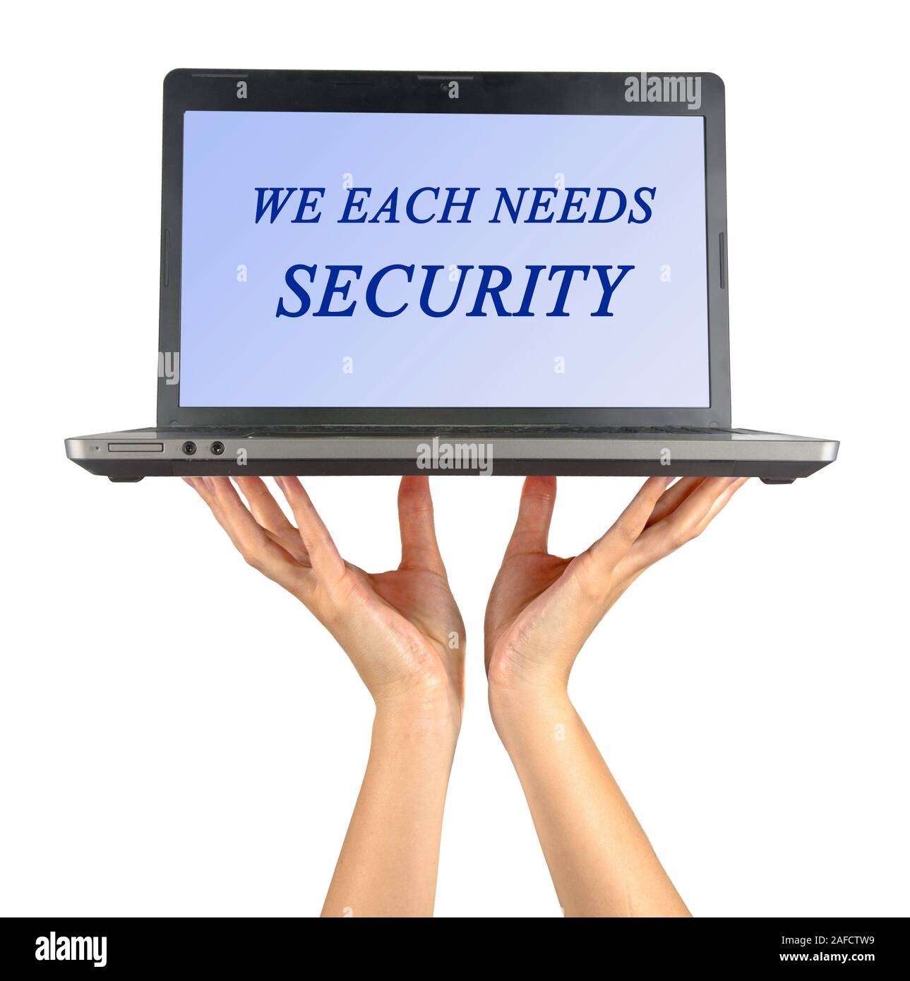 Notebook showing We each needs security Stock Photo - Alamy