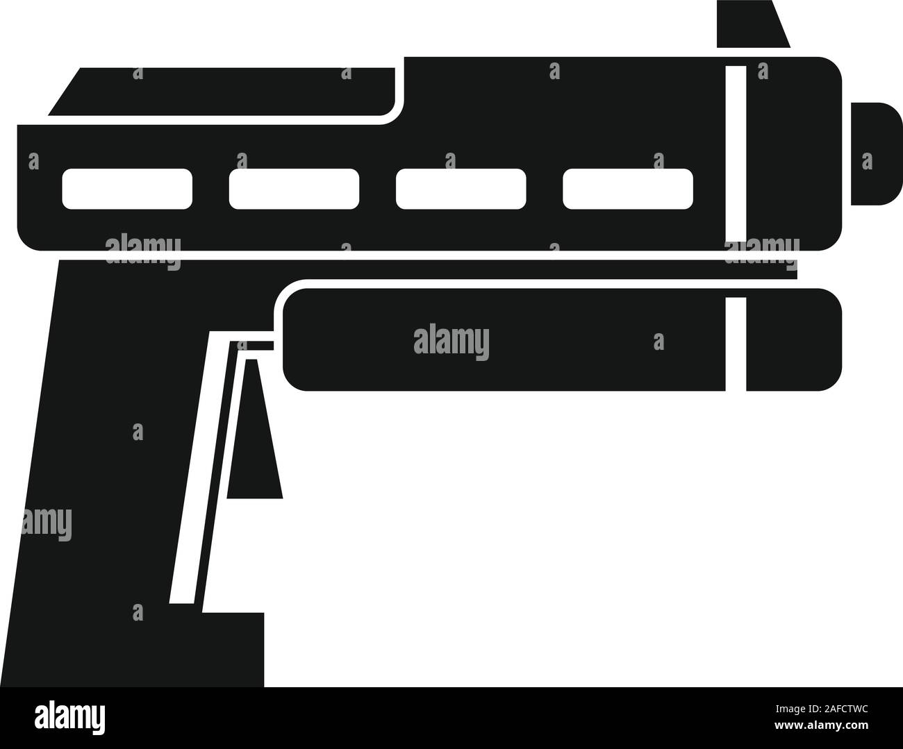 Futuristic blaster icon. Simple illustration of futuristic blaster ...