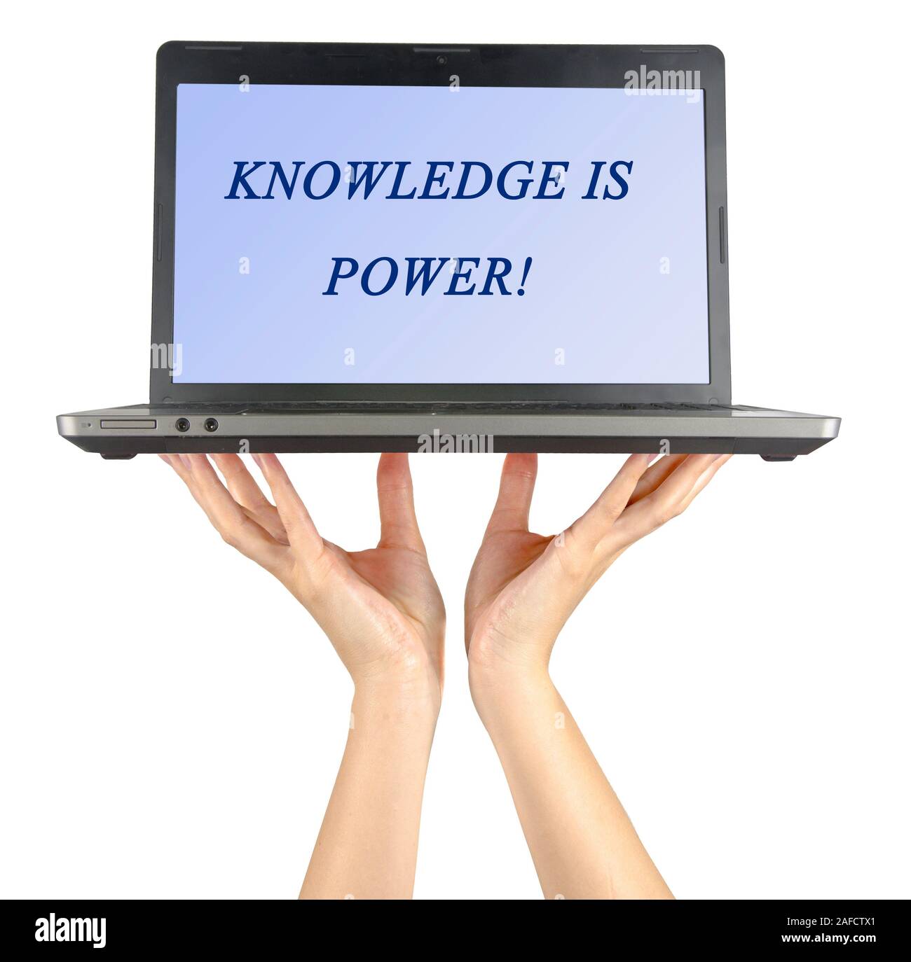 Notebook showing knowledge is power Stock Photo - Alamy