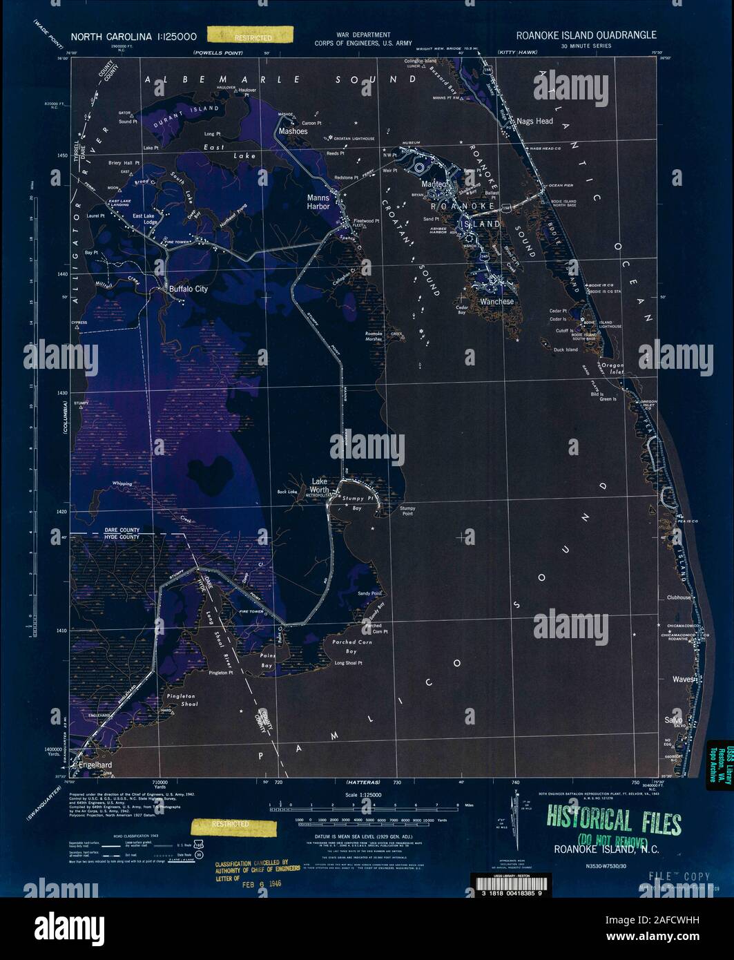 Roanoke island map hi-res stock photography and images - Alamy