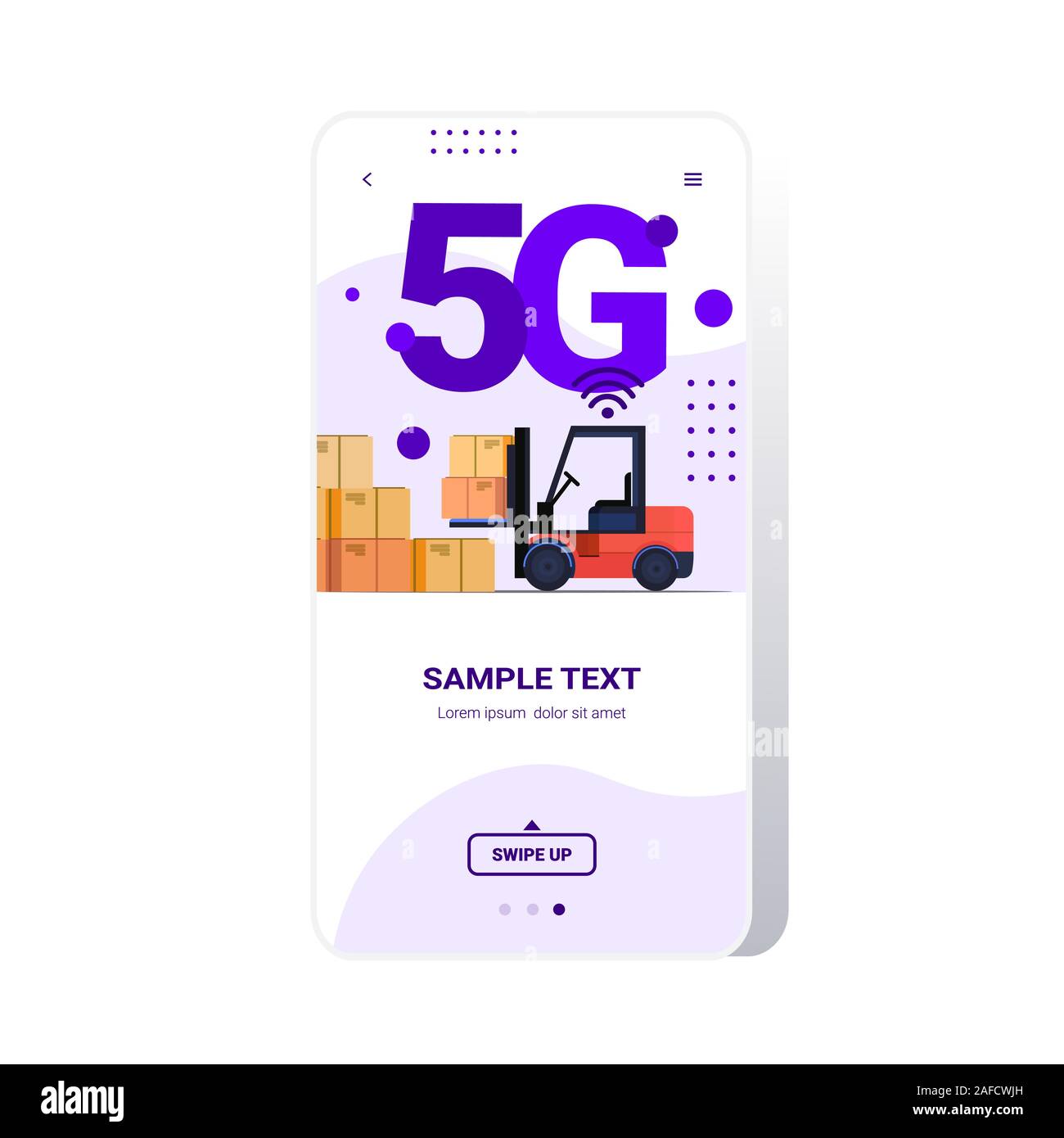 forklift loader pallet truck with cardboard boxes 5G online wireless ...