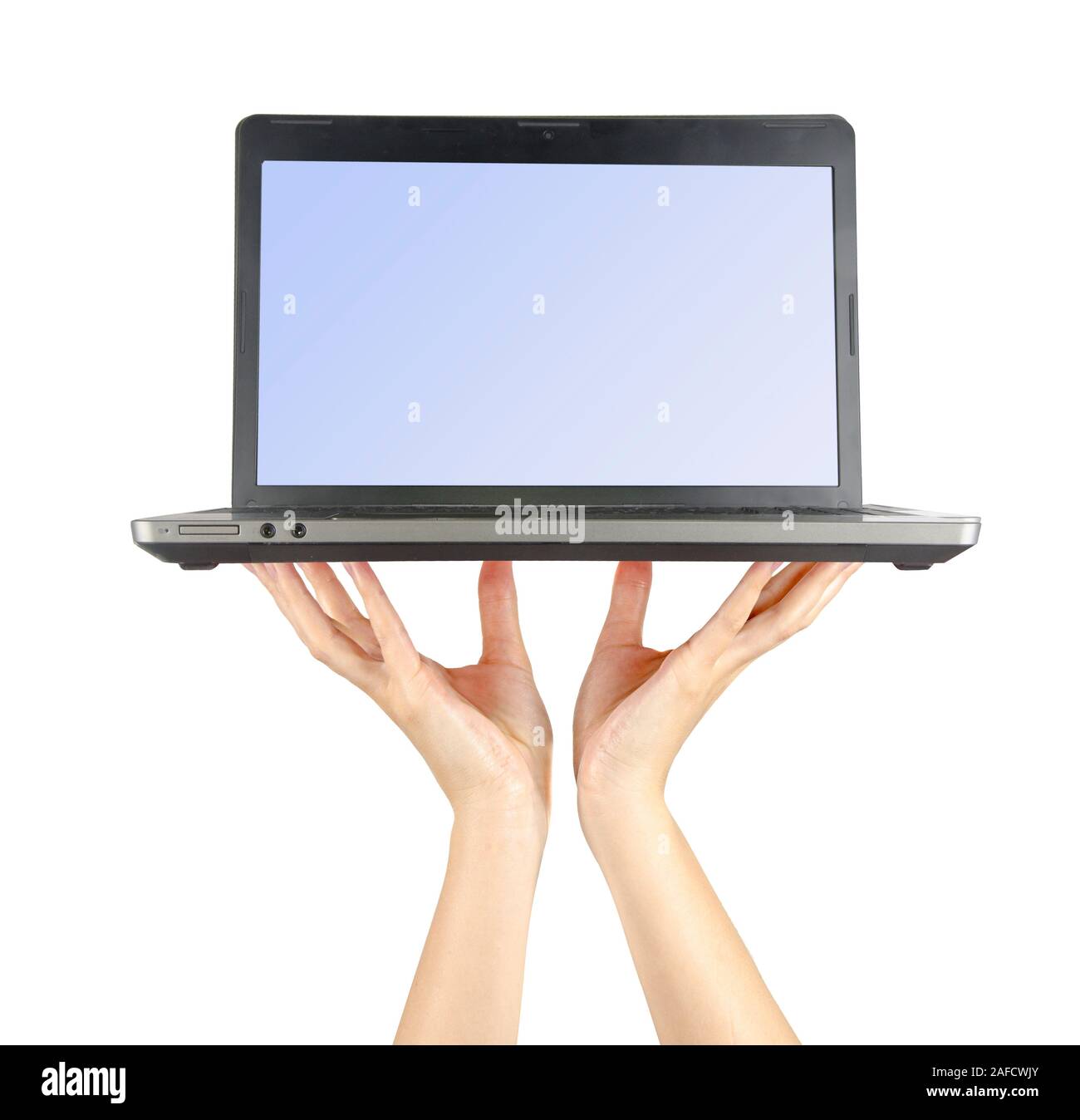 Notebook on hands Stock Photo - Alamy