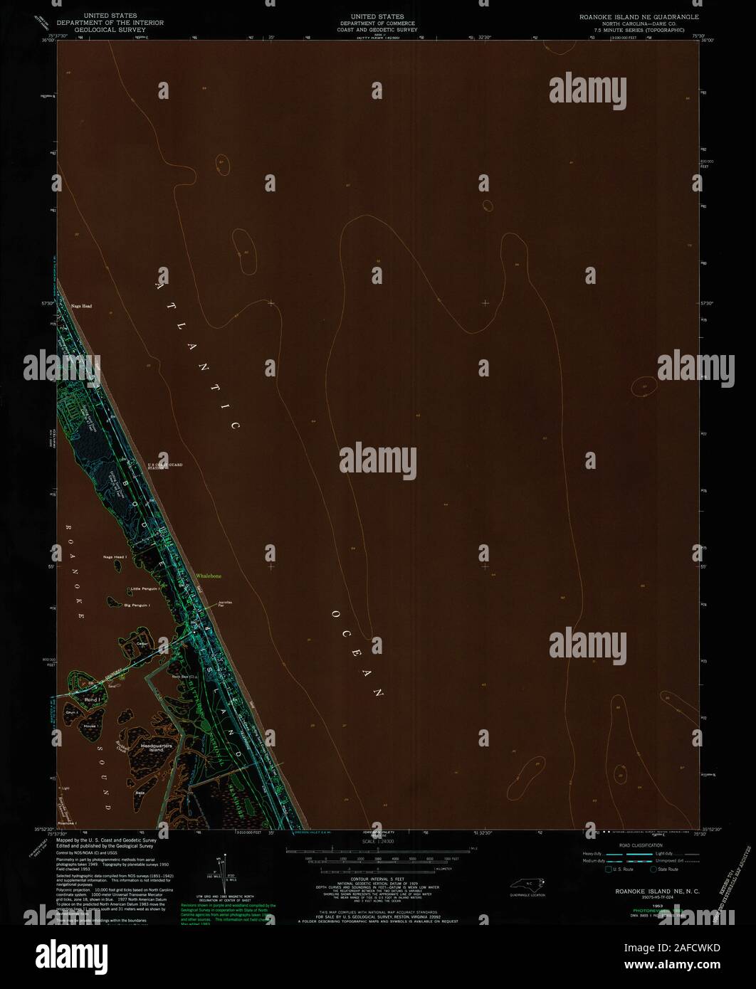 Roanoke island map hi-res stock photography and images - Alamy