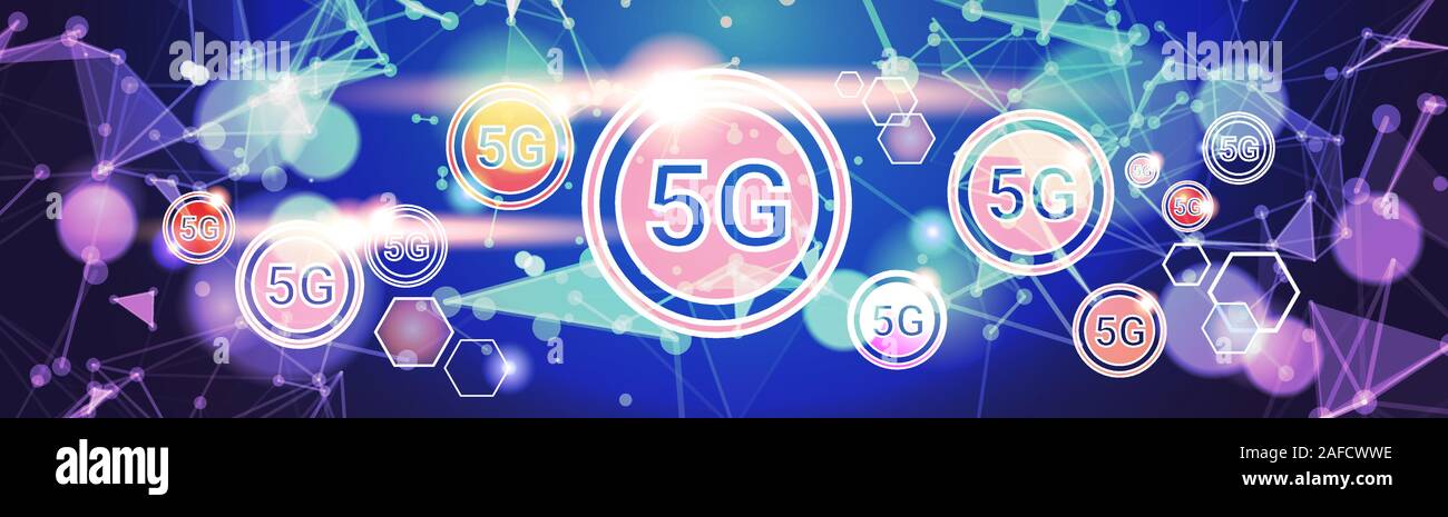 5G digital wireless systems connection global network concept fifth innovative generation of ...
