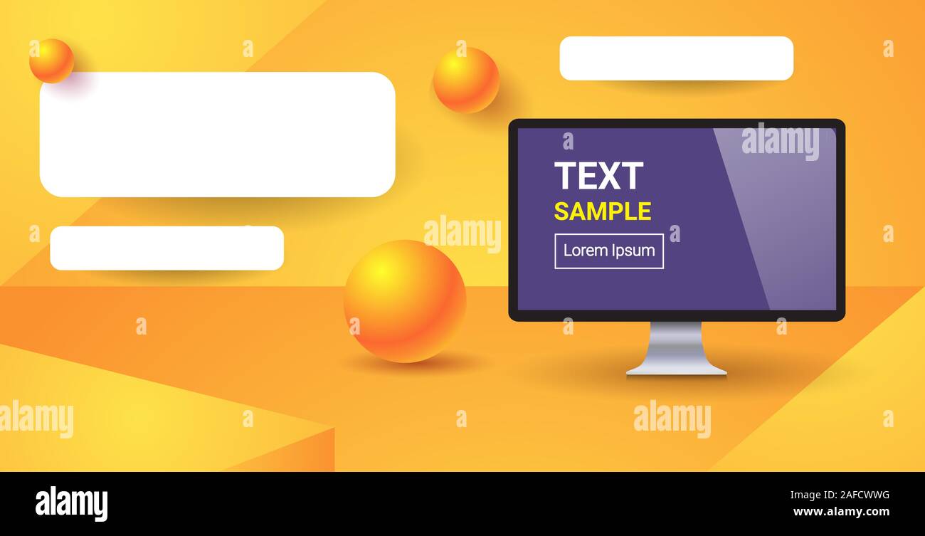 web template with blank bars for website or app computer monitor with ...