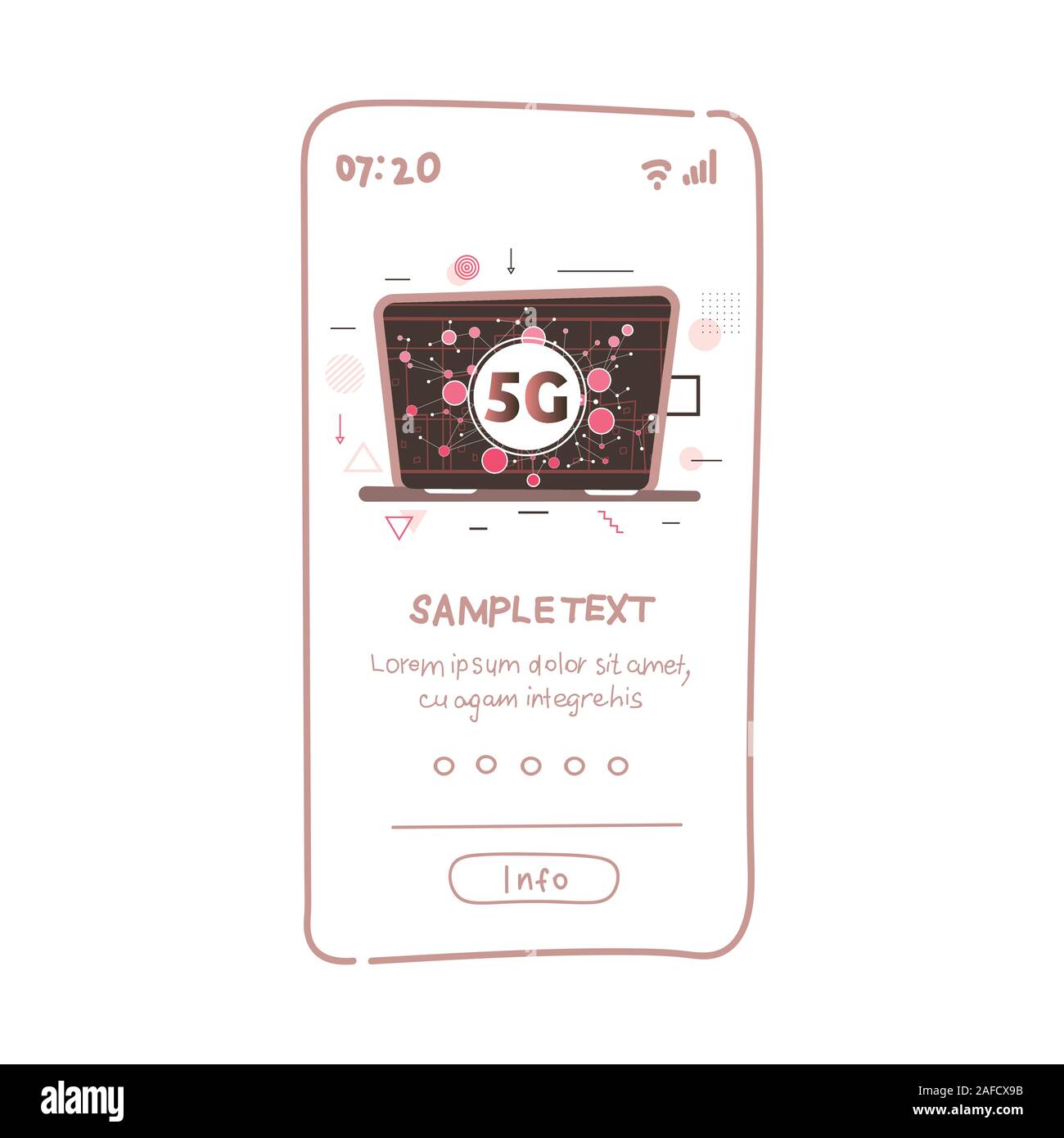 laptop with 5G icon online communication network wireless system connection concept fifth ...