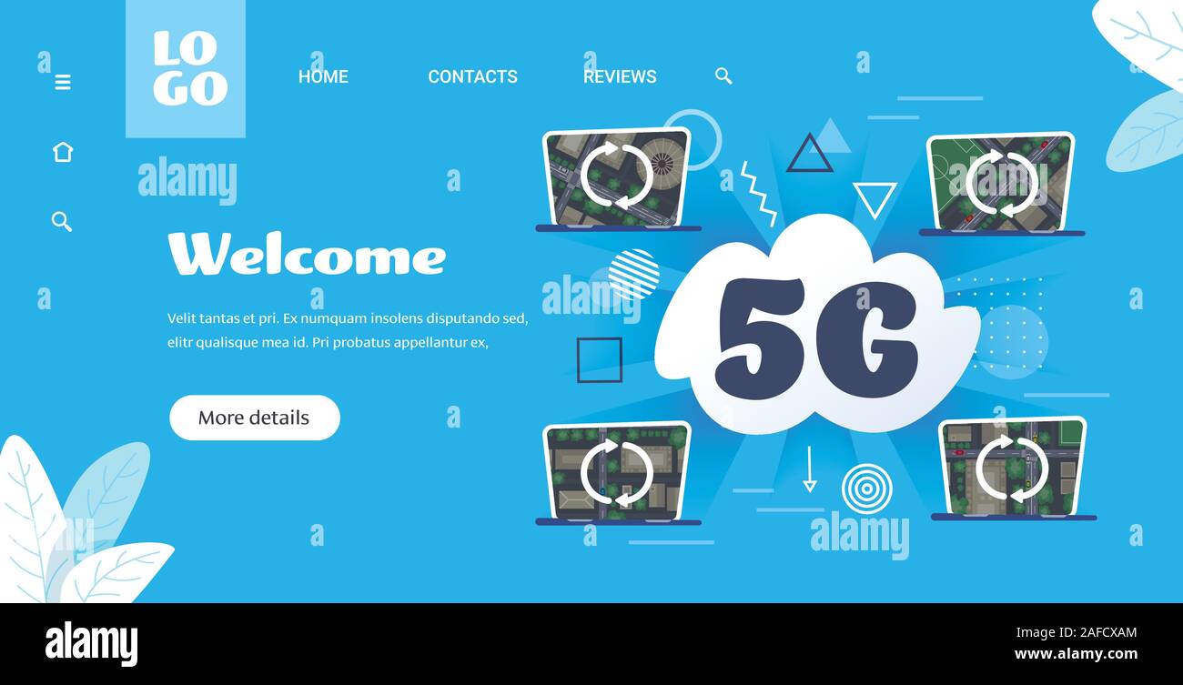 5G data cloud laptops network synchronization online communication ...