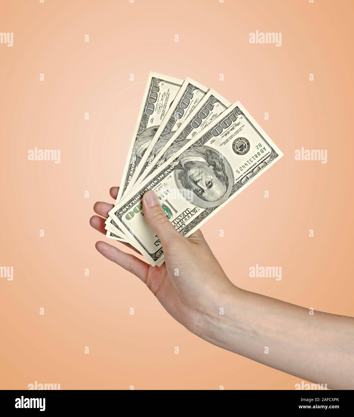Hand with money Stock Photo - Alamy