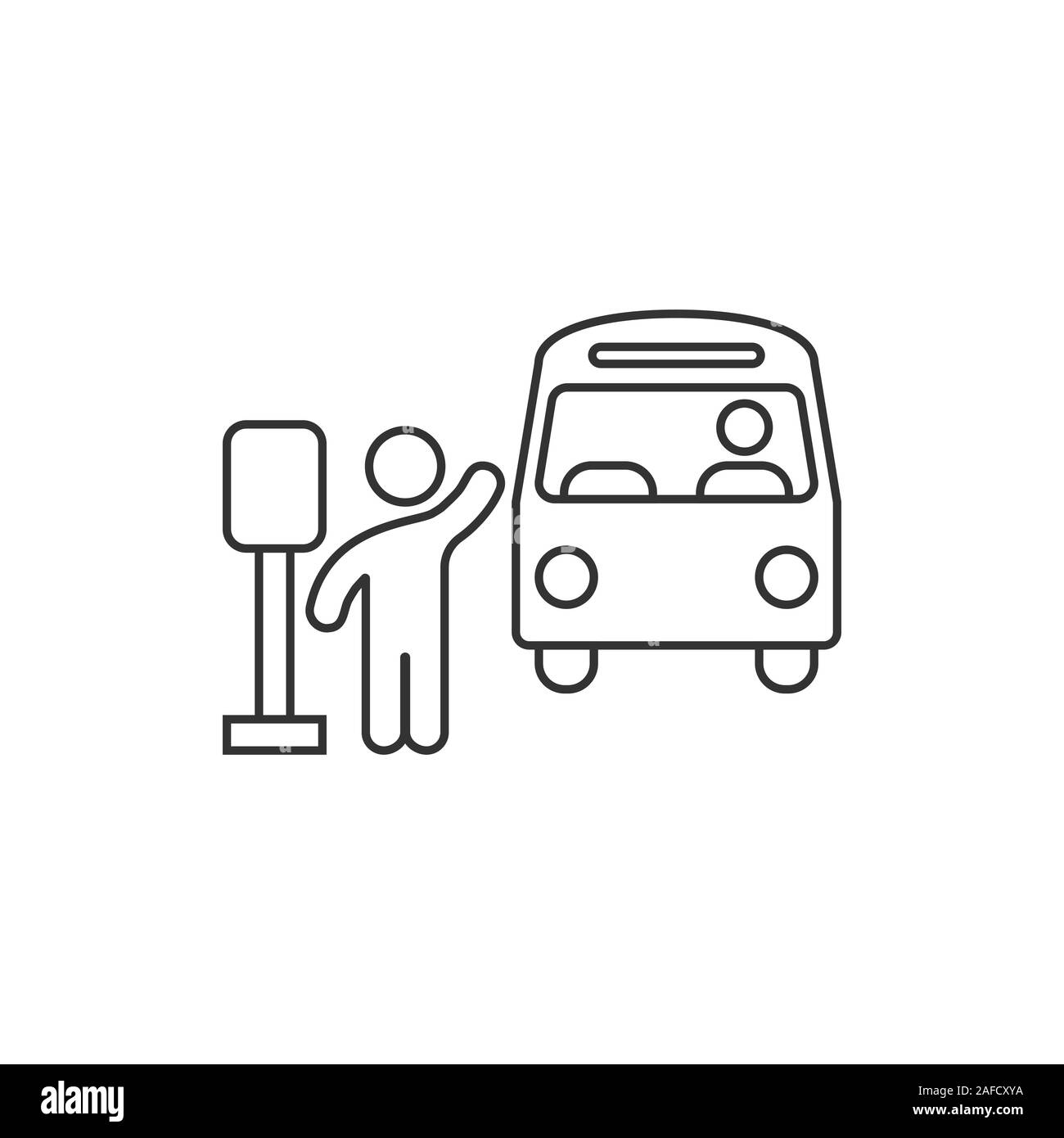 Bus station icon in flat style. Auto stop vector illustration on white ...