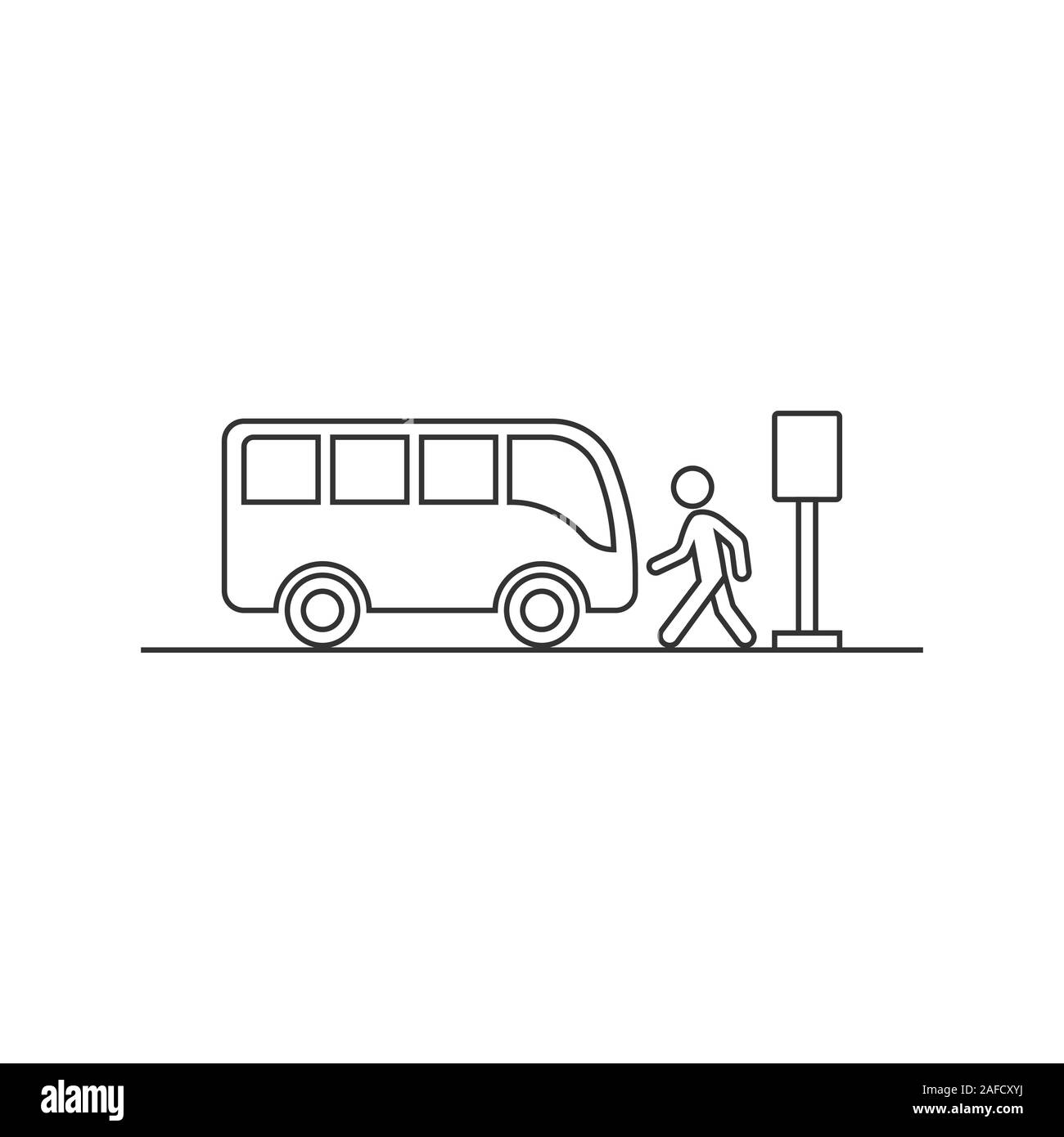 Bus station icon in flat style. Auto stop vector illustration on white ...