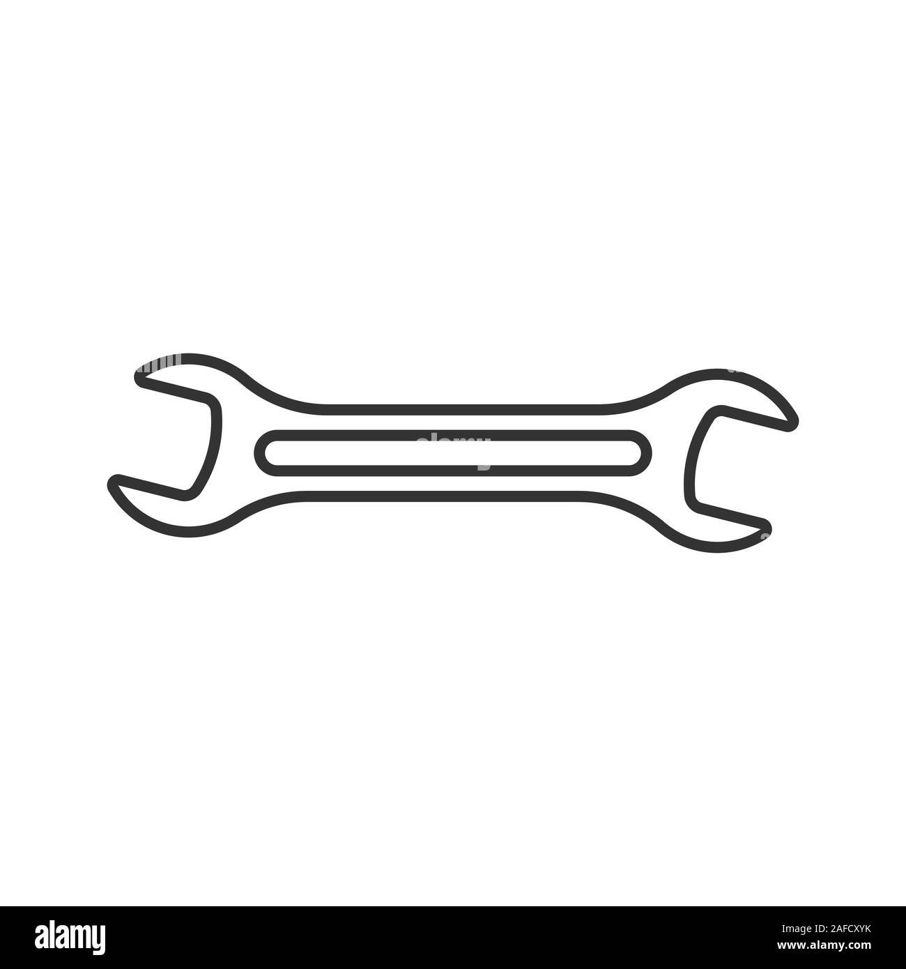 Wrench icon in flat style. Spanner key vector illustration on white ...