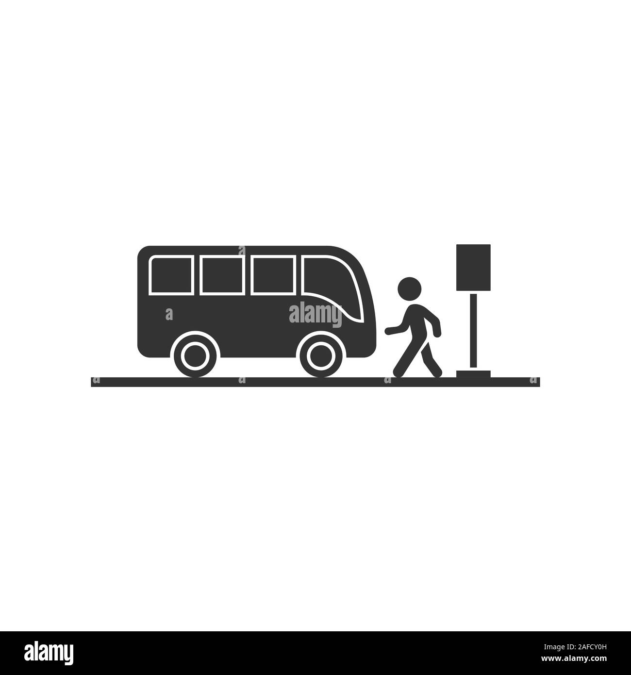 Bus station icon in flat style. Auto stop vector illustration on white ...