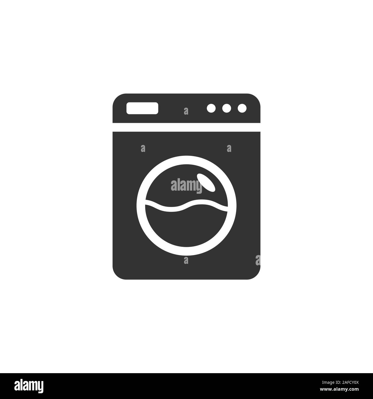 Washing machine icon in flat style. Washer vector illustration on white ...