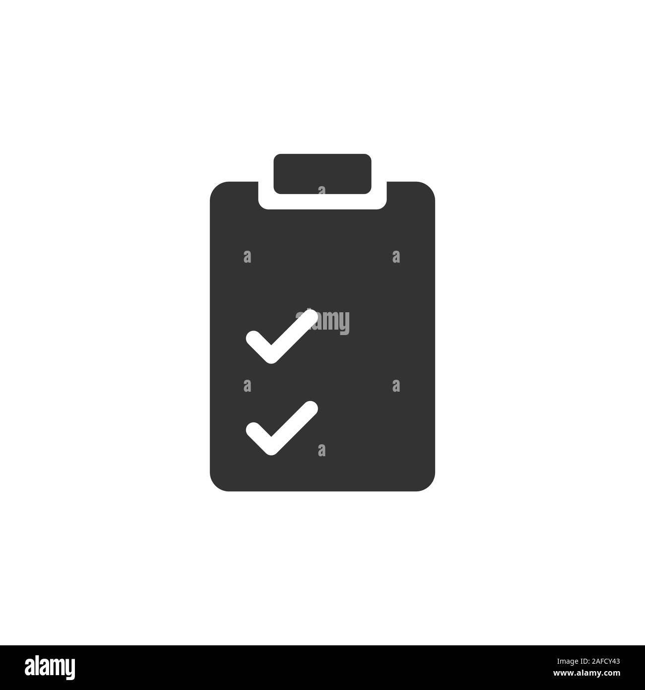 Document checklist icon in flat style. Report vector illustration on ...