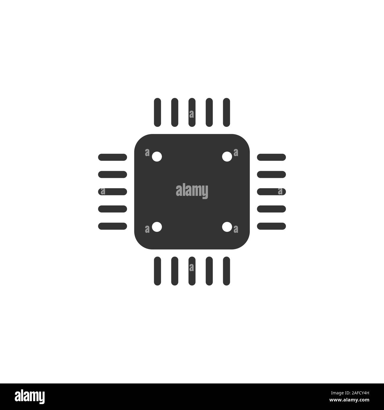 Computer cpu icon in flat style. Circuit board vector illustration on ...