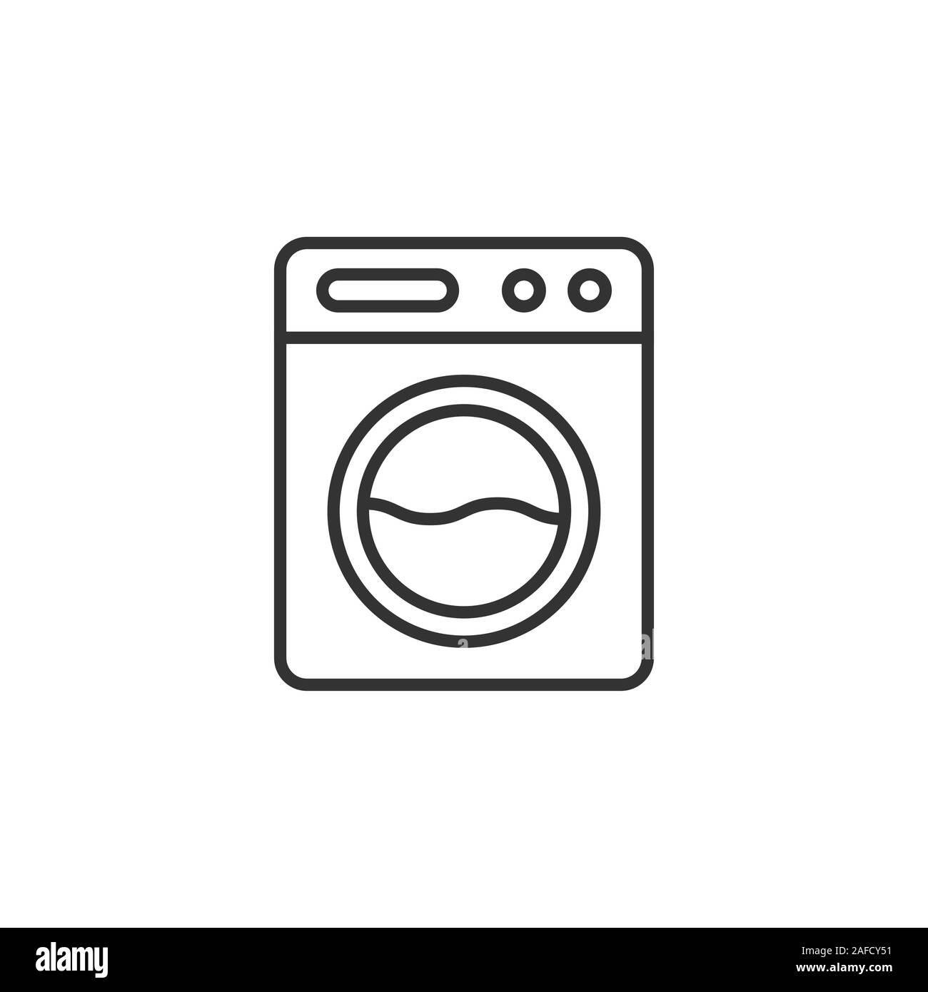 Washing machine icon in flat style. Washer vector illustration on white ...