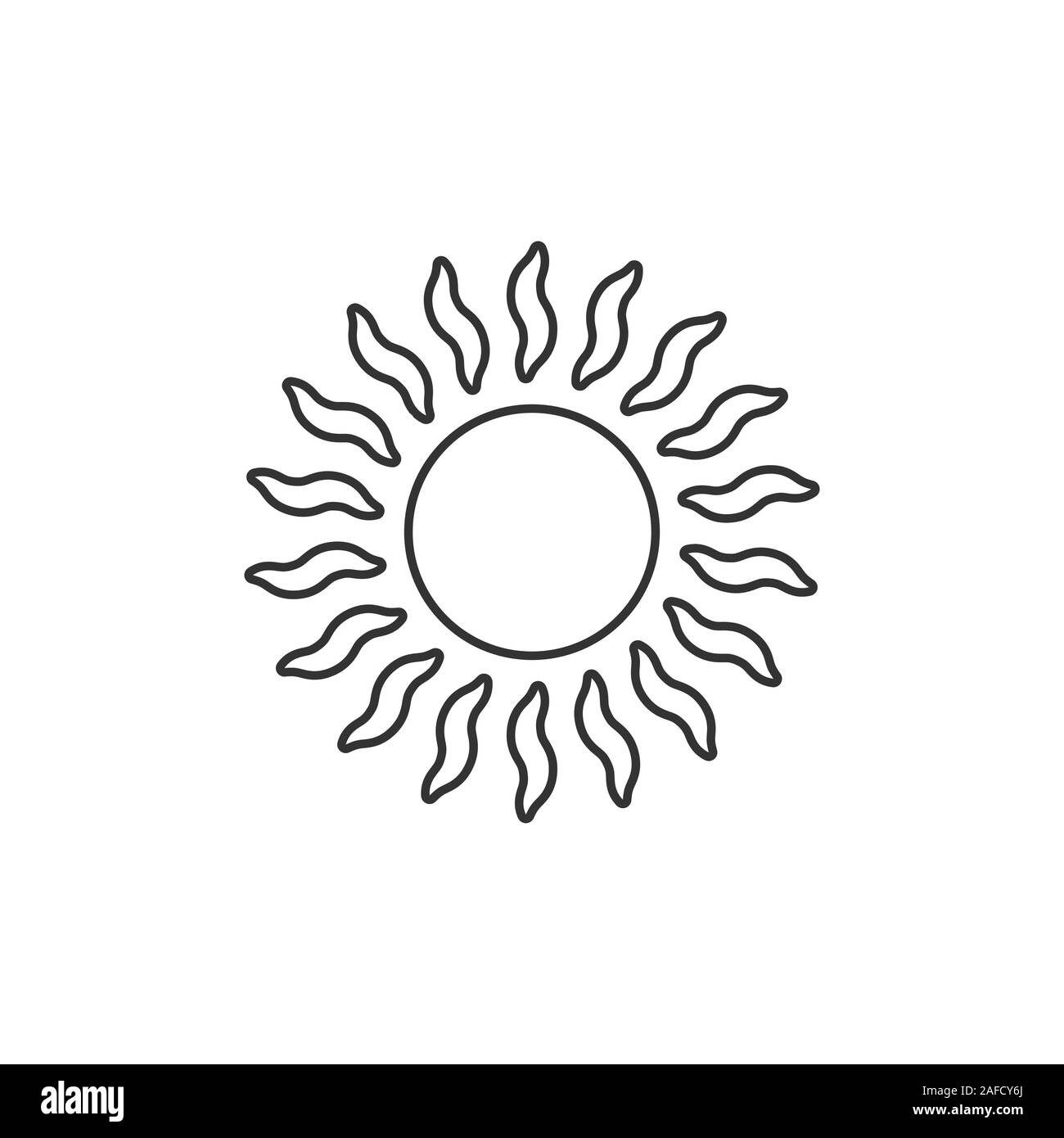 Sun icon in flat style. Sunlight sign vector illustration on white ...