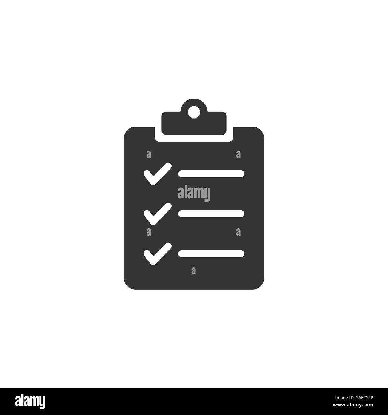 Document checklist icon in flat style. Report vector illustration on ...