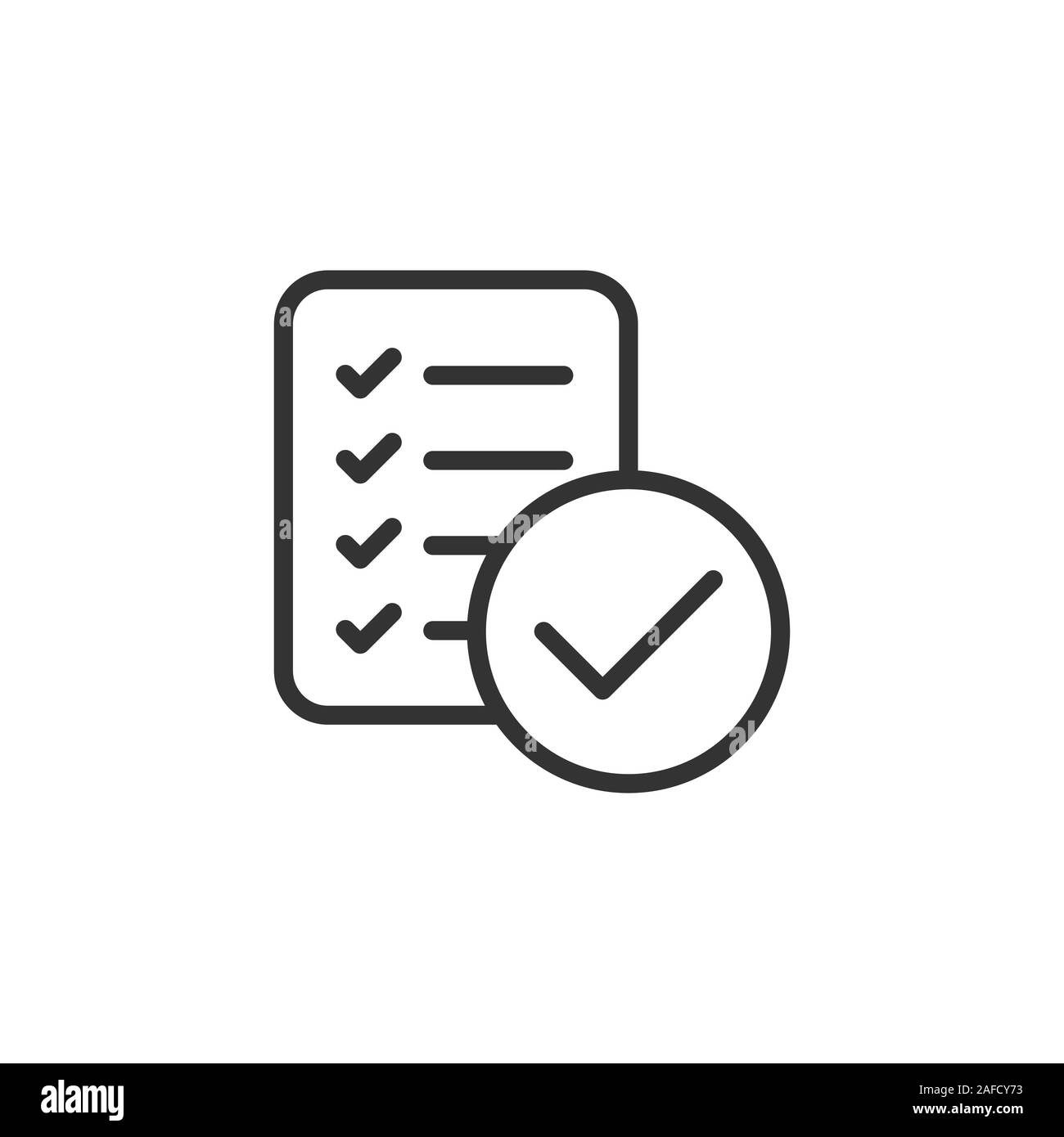 Document checklist icon in flat style. Report vector illustration on ...