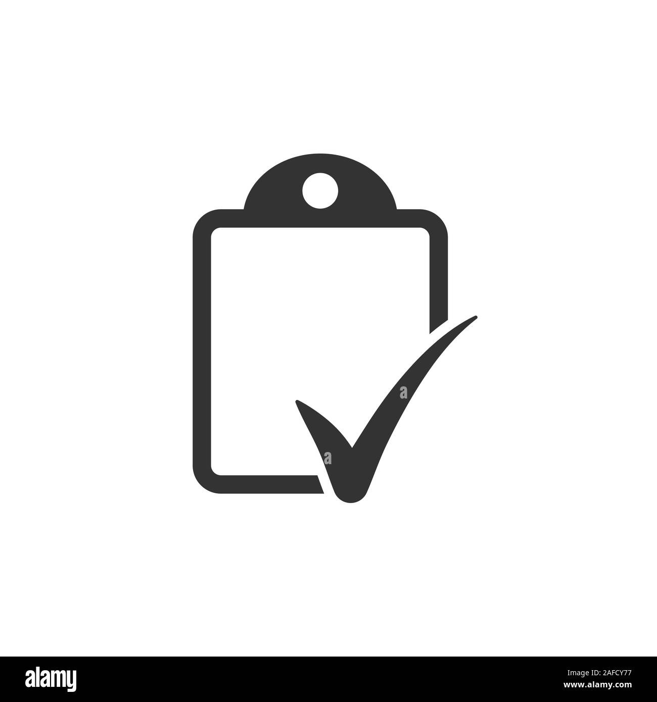 Document checklist icon in flat style. Report vector illustration on ...