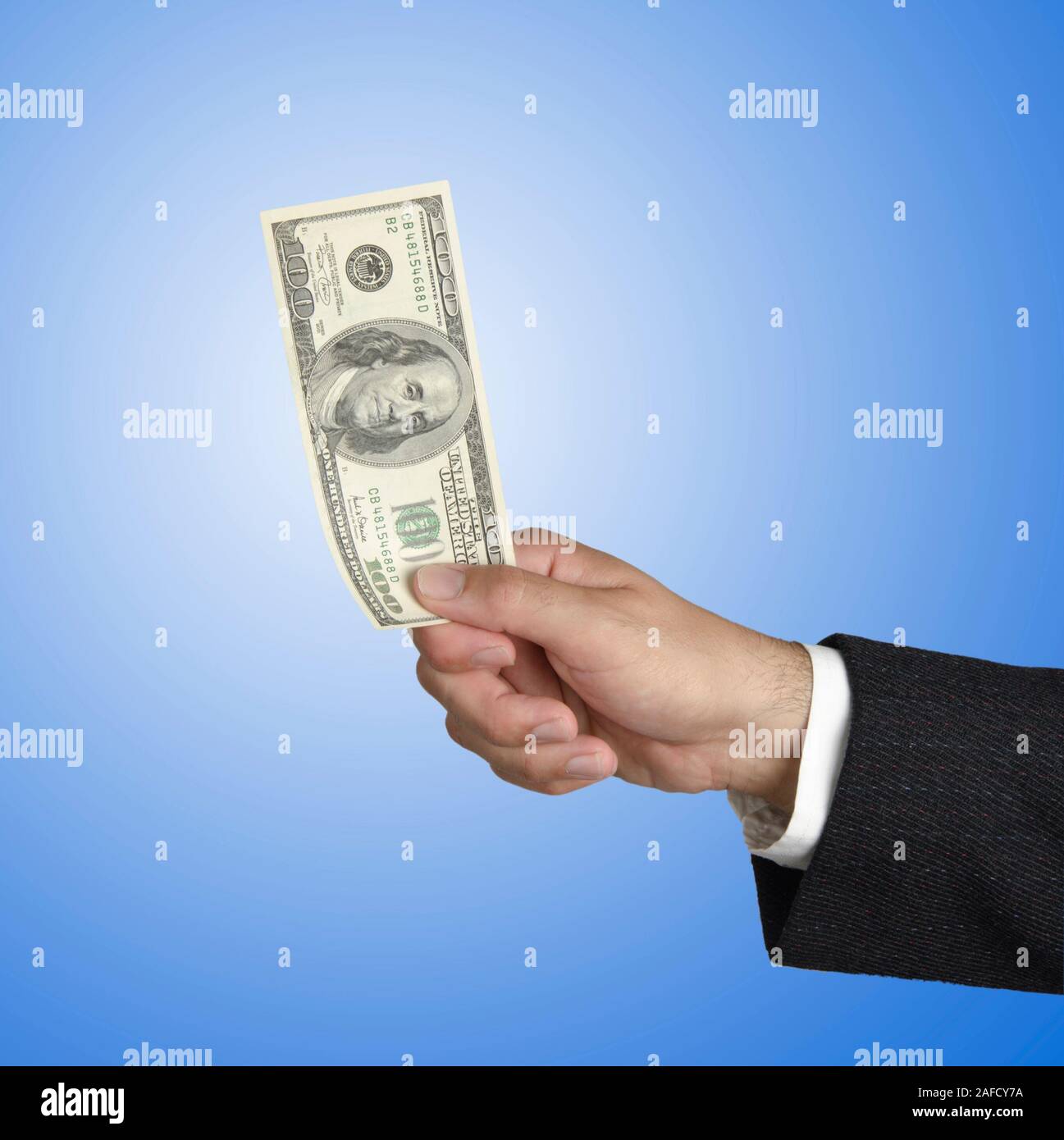 Hand with dollar Stock Photo - Alamy