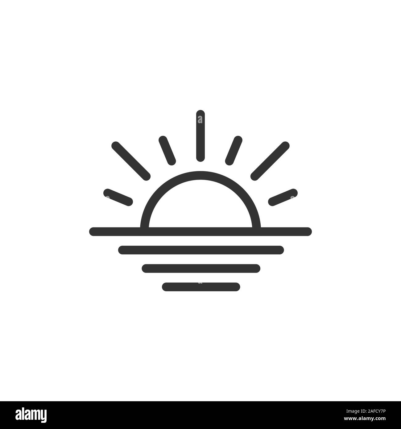 Sun icon in flat style. Sunlight sign vector illustration on white ...
