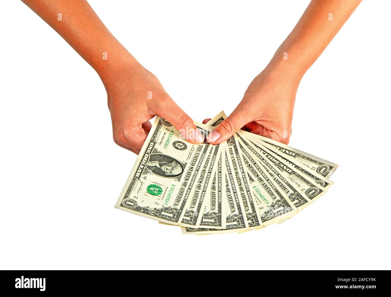 Hand with money Stock Photo - Alamy