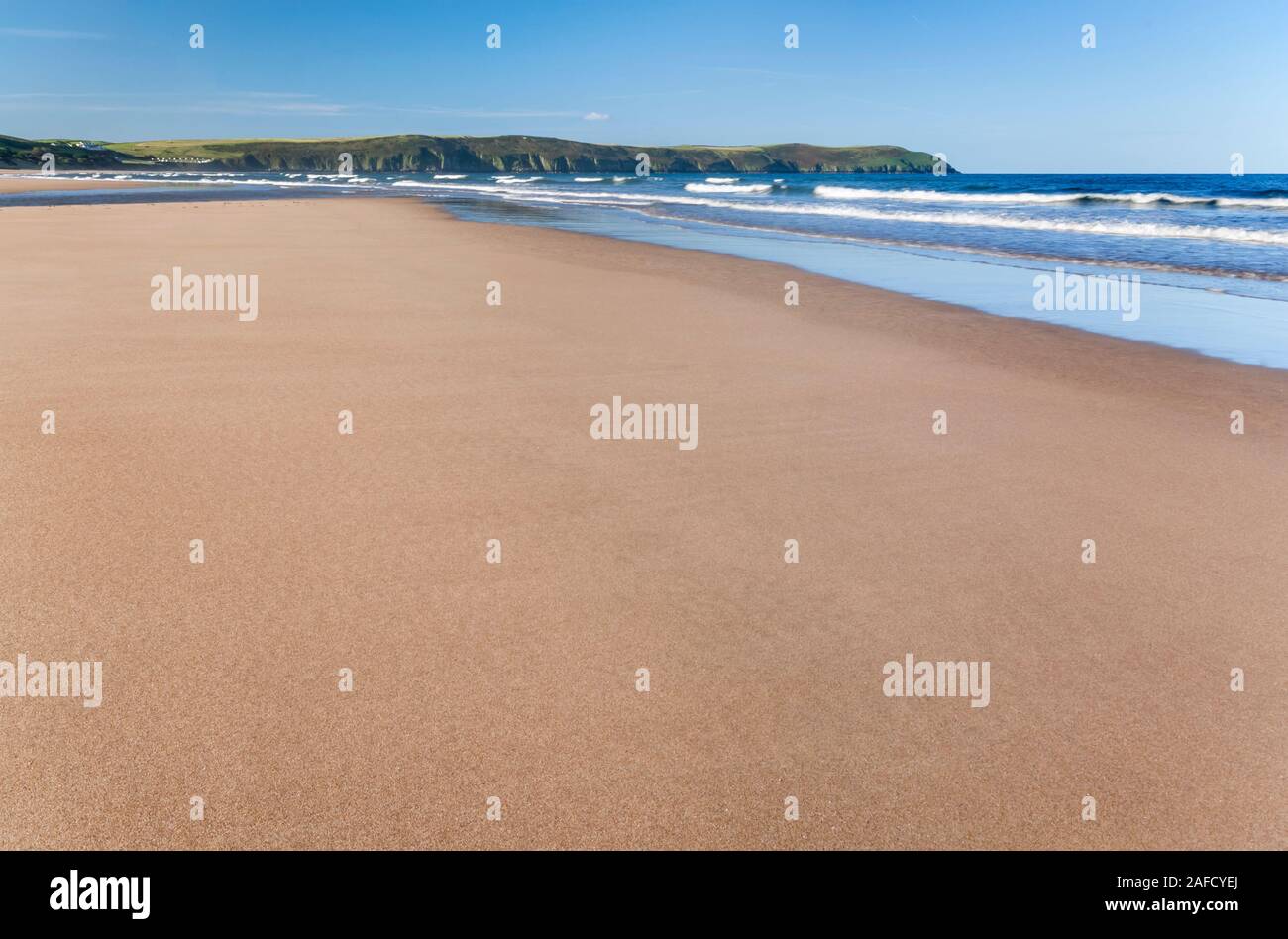 Woolacombe beach, North Devon in the South West with golden sand and ...
