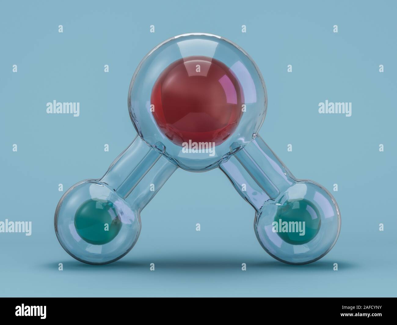 Water molecule. Ecology, biology and biochemistry concept. 3D rendering ...