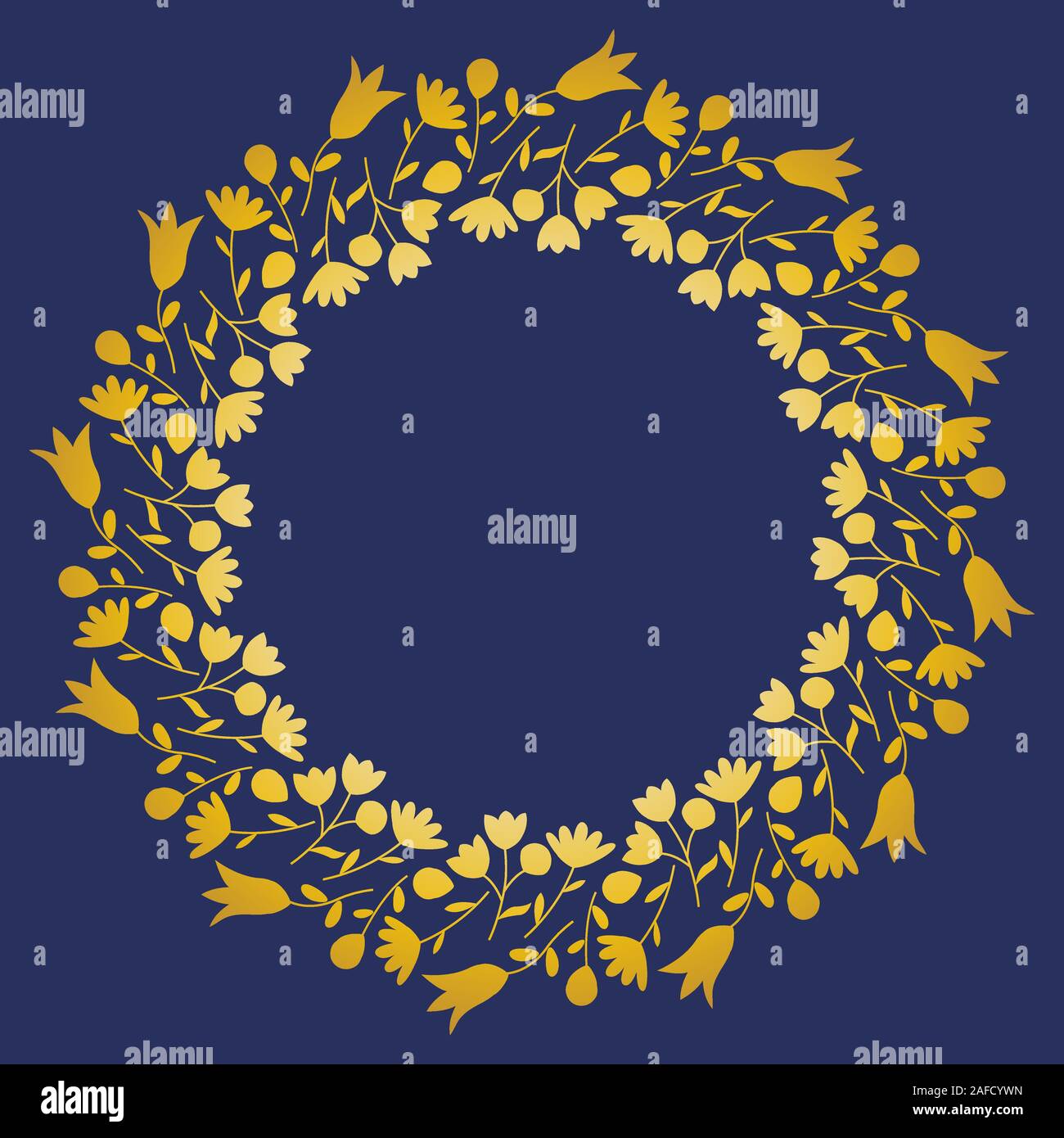 Gold flower frame vector Stock Vector Images - Alamy
