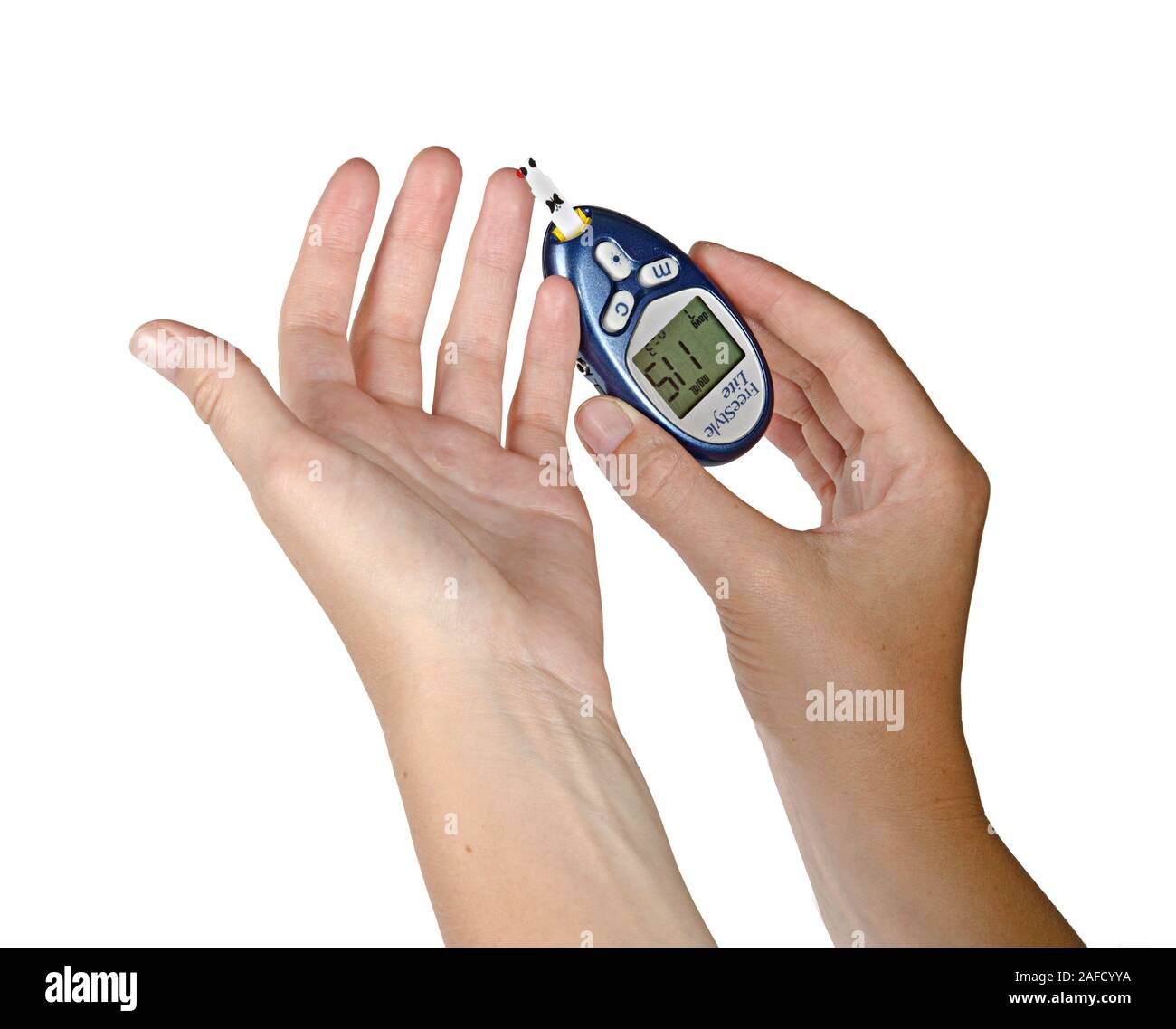 Measuring glucose level Stock Photo - Alamy
