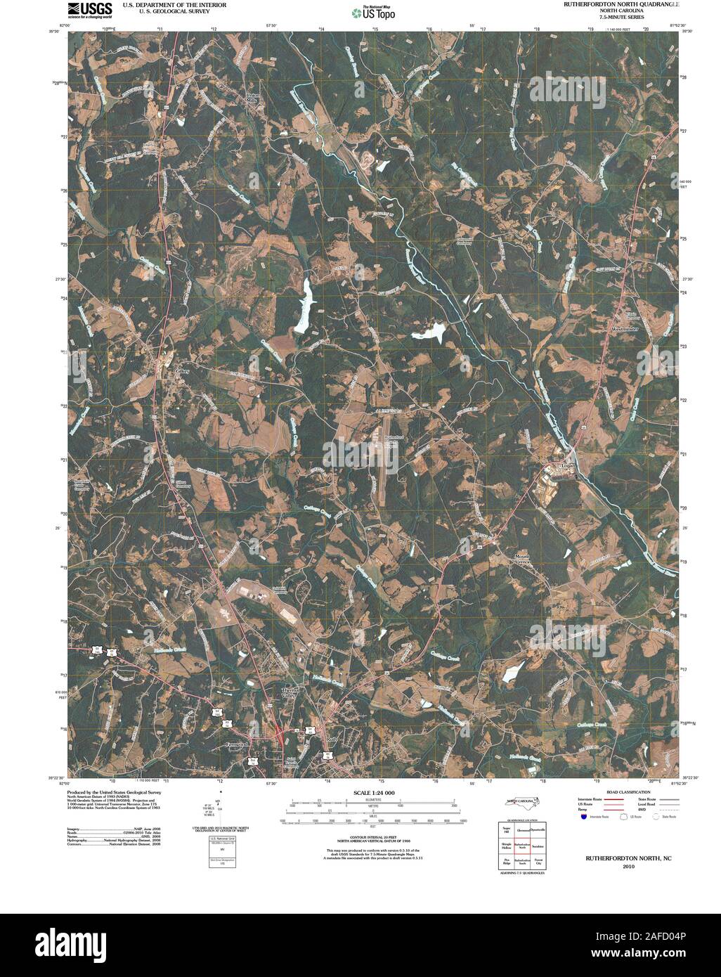 Map of rutherfordton hi-res stock photography and images - Alamy